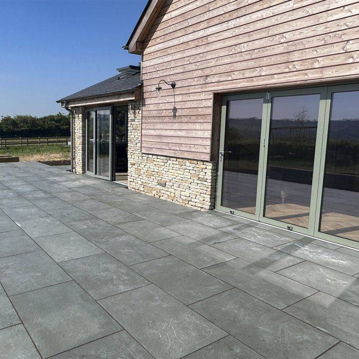 dark grey rectangle paving slabs